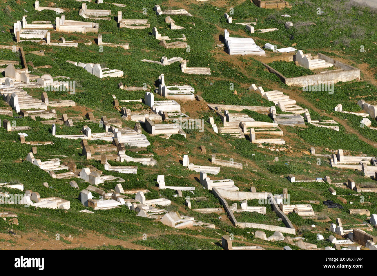 Aerial view of a graveyard in Morocco Stock Photo - Alamy