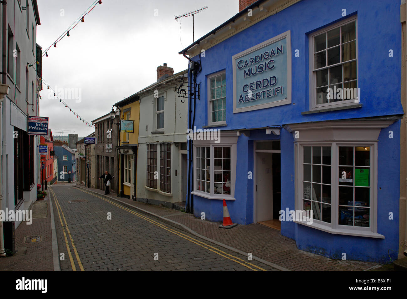 Cardigan St Mary Street typical buildings Ceredigion Wales UK Stock ...