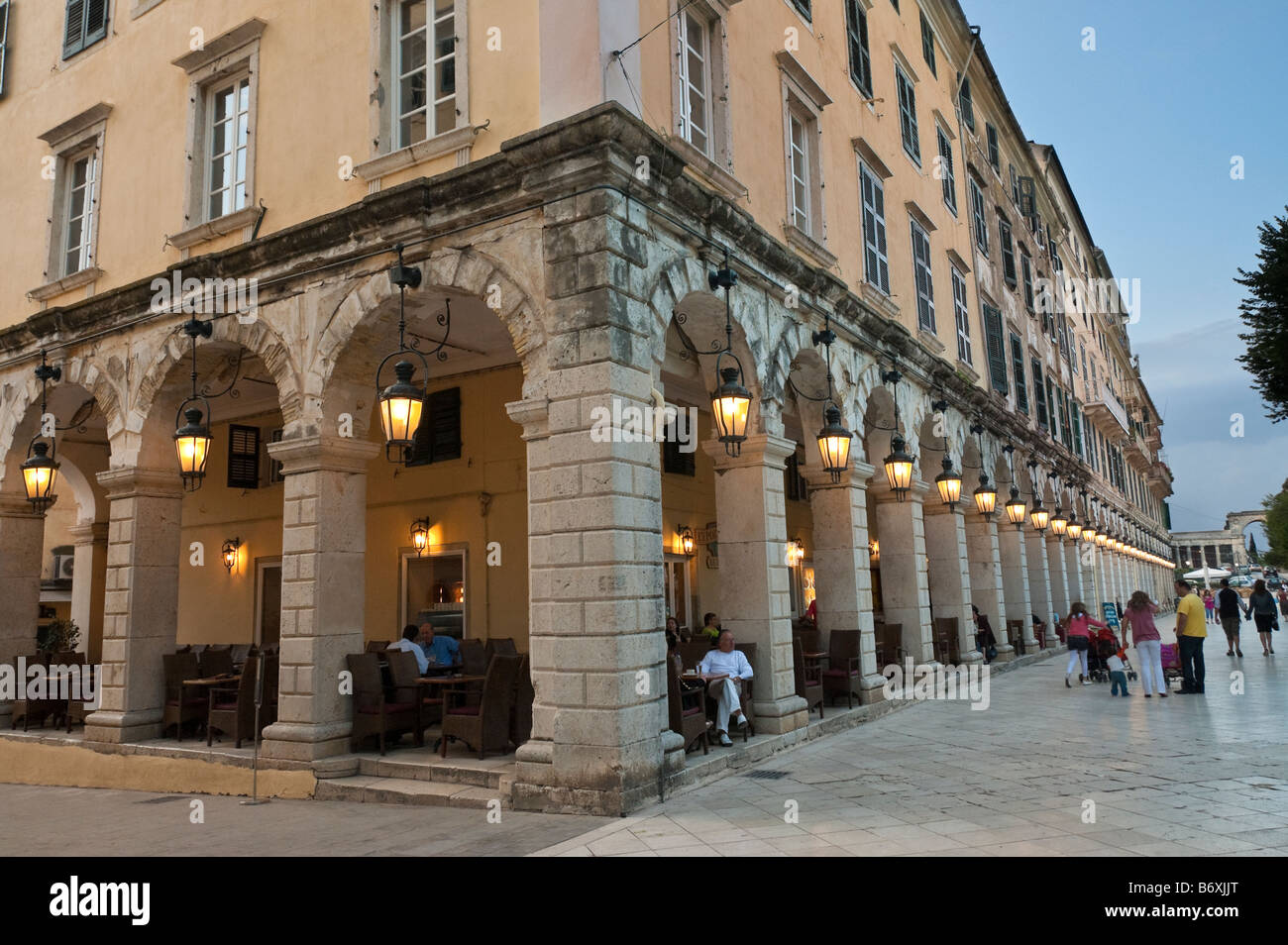 Liston Arcade Spianada promenade Corfu Town Stock Photo - Alamy