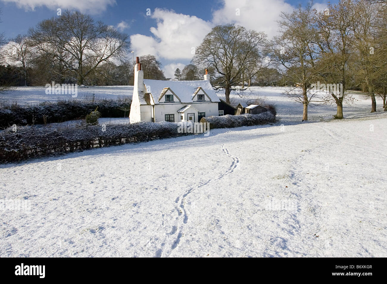 Lee Cottage in the snow 2 Stock Photo - Alamy