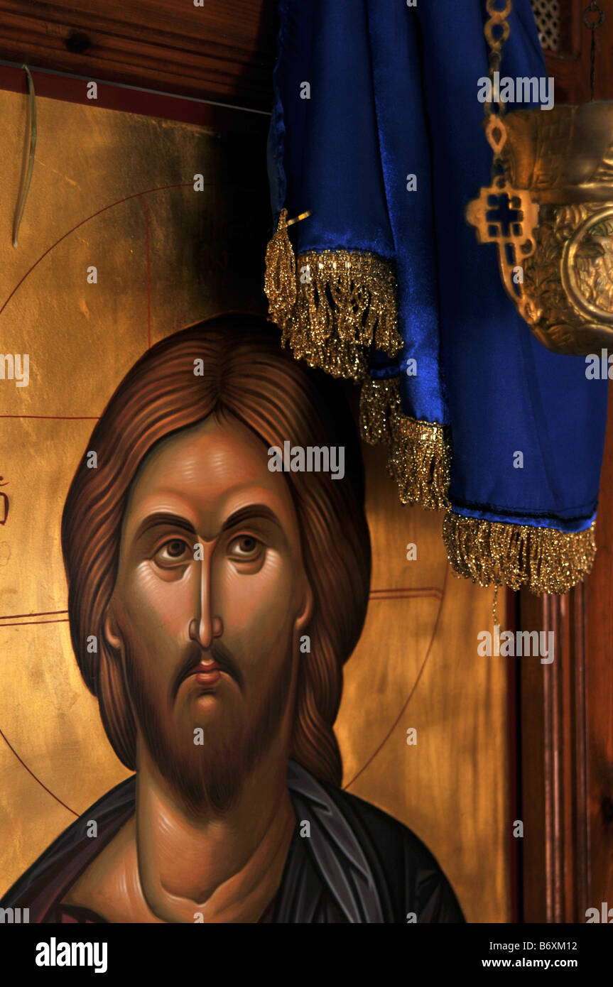 Byzantine style painting of Jesus Christ Stock Photo - Alamy