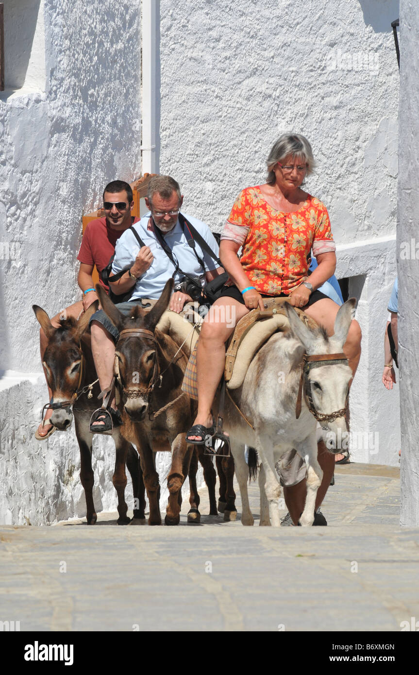 Tourists riding donkeys, Lindos, Rhodes, Greece Stock Photo - Alamy