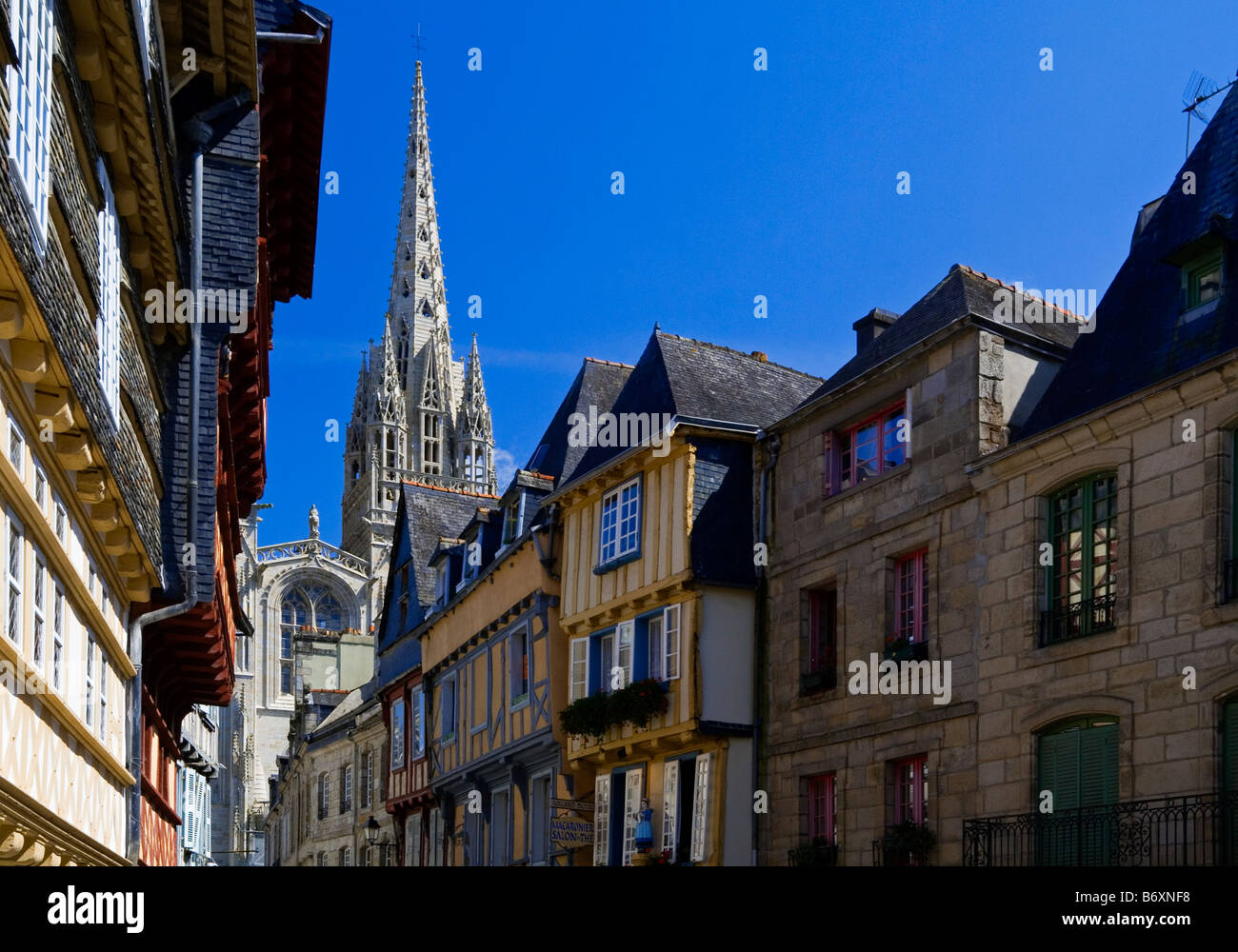 St Corentin Cathedral in Quimper Brittany France added to the medieval ...
