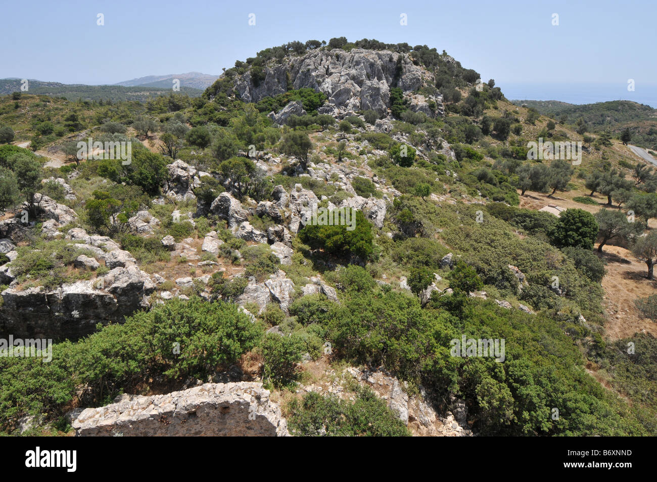 View from fortress at Asklipios Stock Photo - Alamy