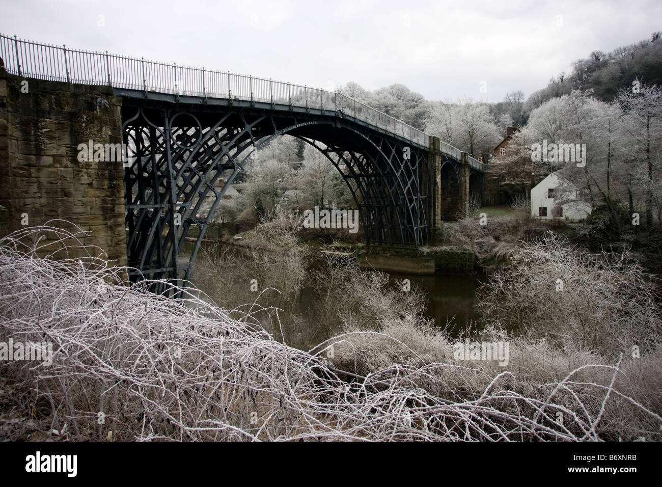 View of the bridge at Ironbridge, the worlds first bridge made of iron ...