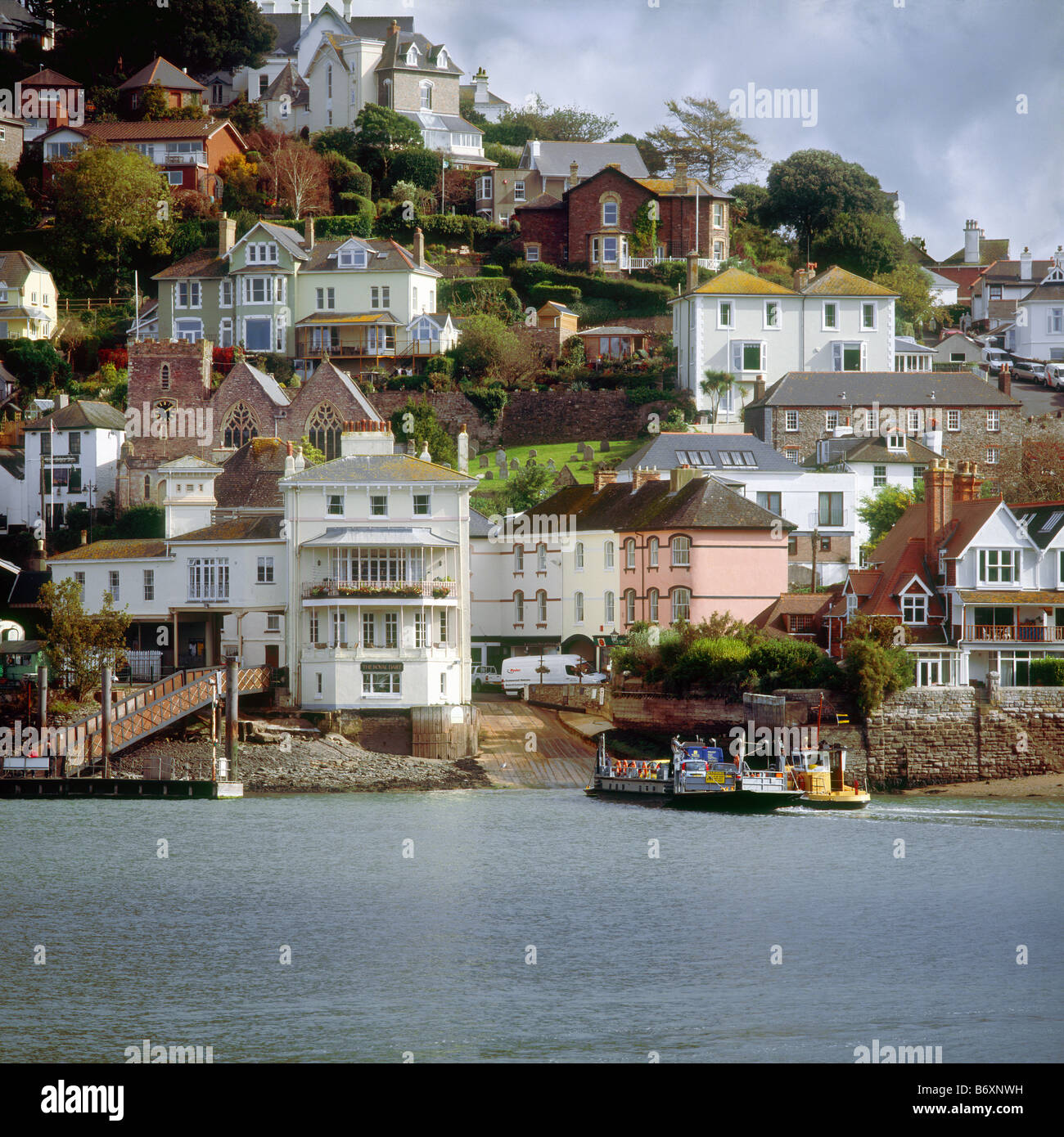 The River Dart and Lower Ferry at Kingswear Devon England Stock Photo ...