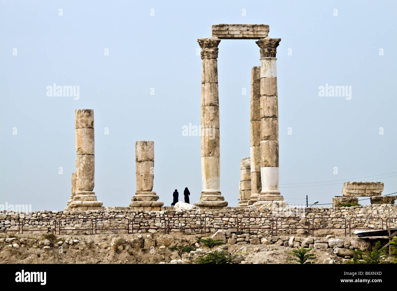 Amman citadel Jordan. Hercules temple. Roman time period Stock Photo ...