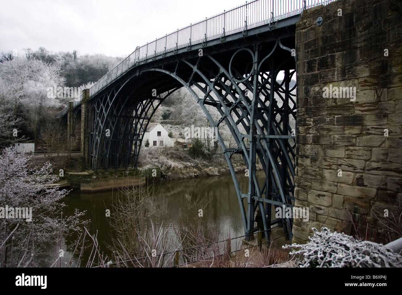 View of the bridge at Ironbridge, the worlds first bridge made of iron ...