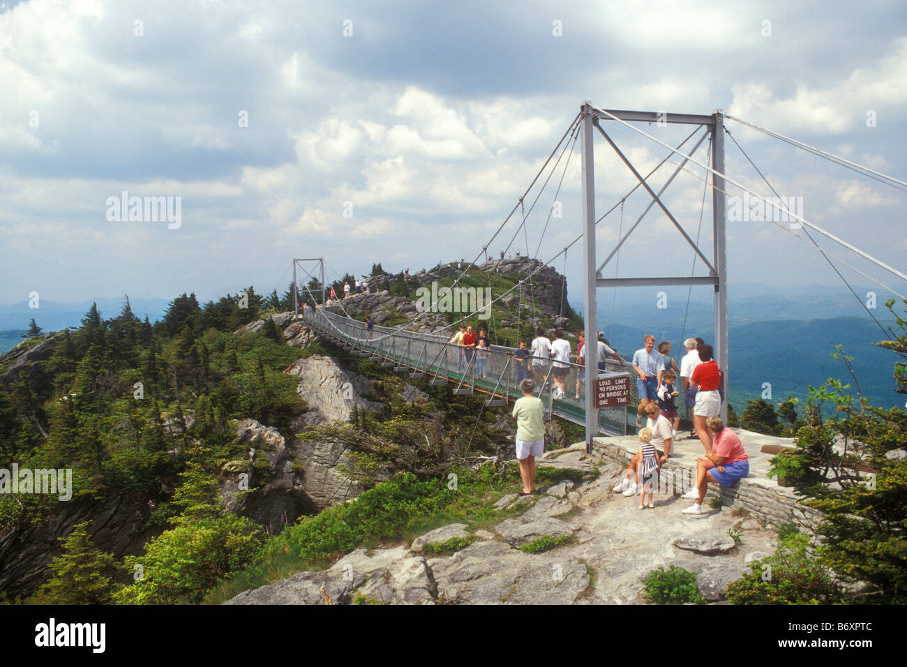 Mile High Bridge on top of Grandfather Mountain, Linville, North ...