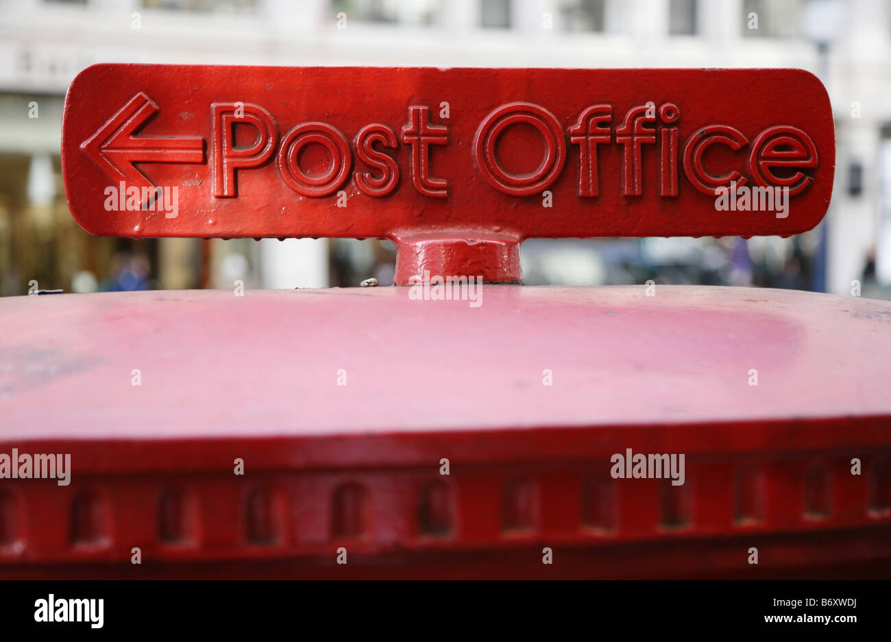 Post Office sign on top of a post box in Regent Street London Stock ...