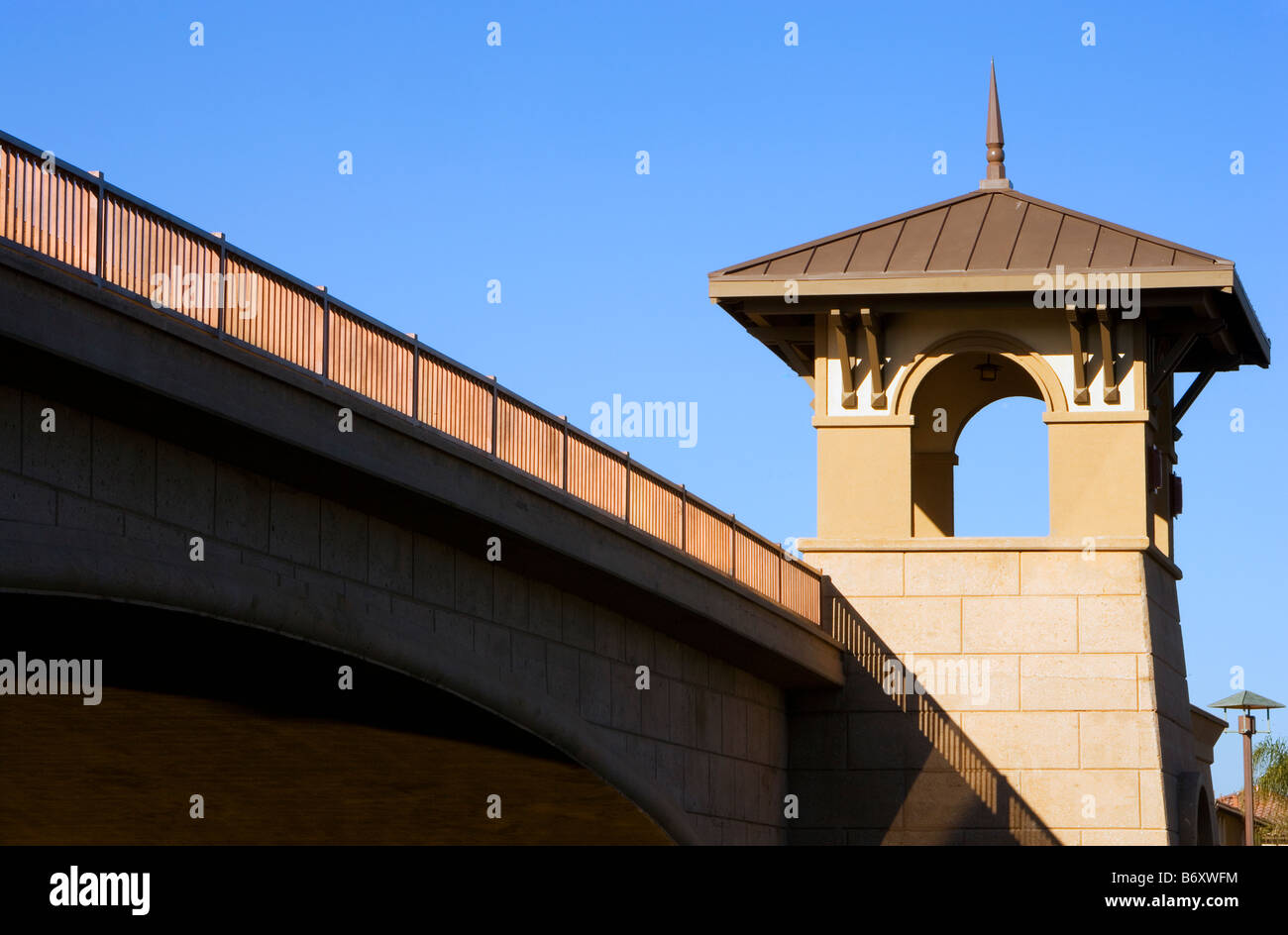 Contemporary bridge and tower Stock Photo - Alamy