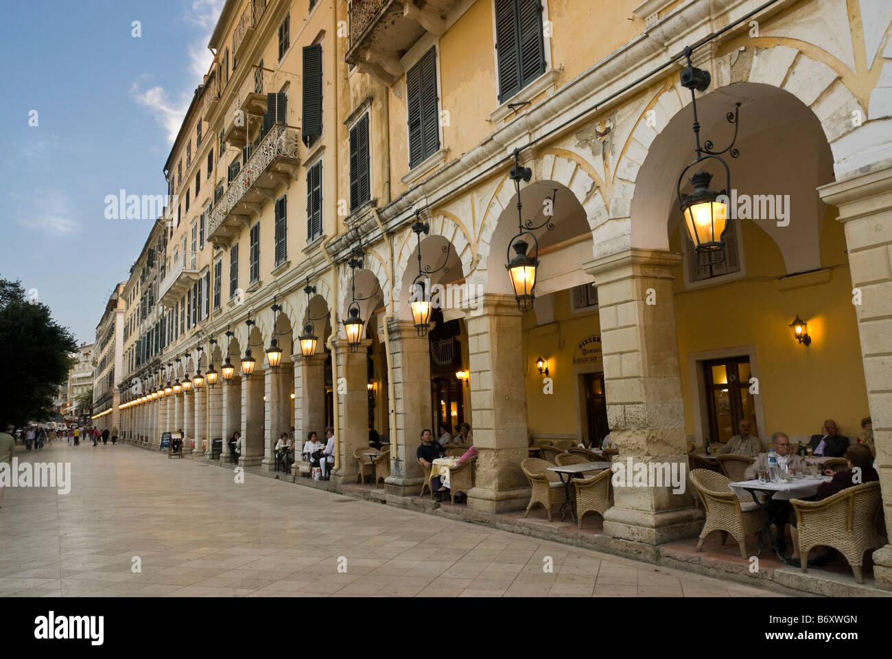 Liston Arcade and Spianada promenade Corfu Town Stock Photo - Alamy