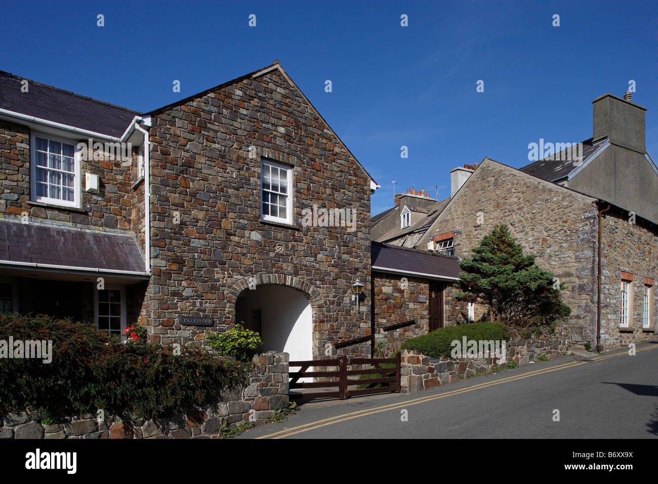 St David town center typical buildings Pembrokeshire Wales UK Stock ...