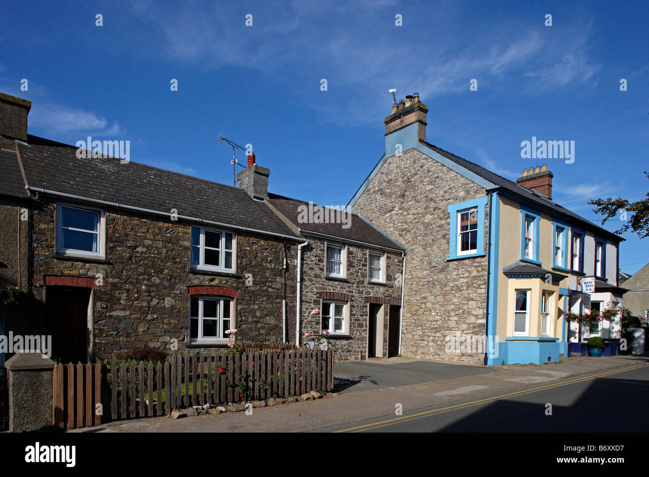 St David town center typical buildings Pembrokeshire Wales UK Stock ...