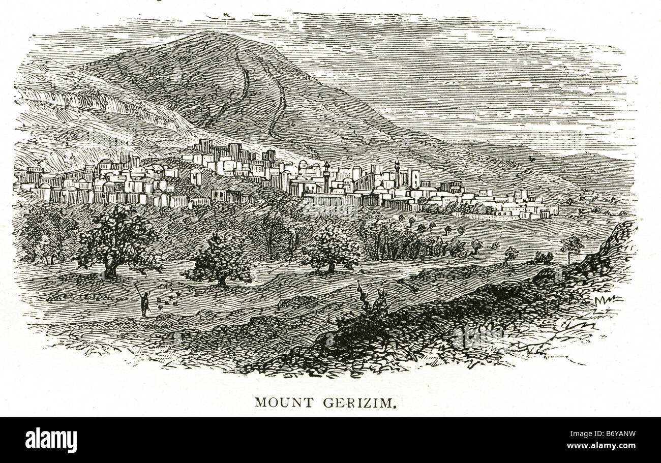 mount gerizim Samaritan Hebrew Ar-garízim West Bank city Nablus ...