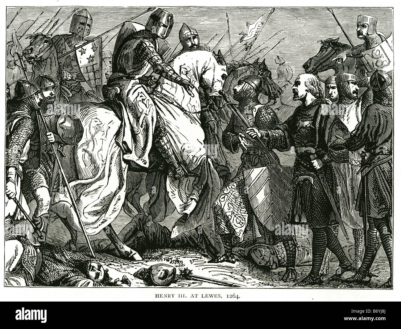 Henry III at lewes 1264 Second Barons' War Sussex Simon de Montfort ...