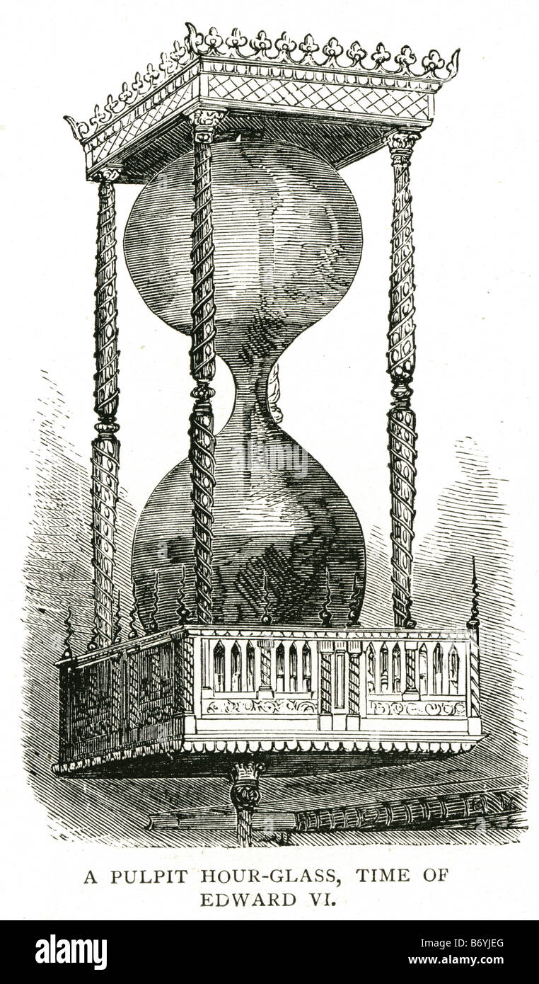 a pulpit hour-glass time of edward VI sandglass sand timer egg timer ...