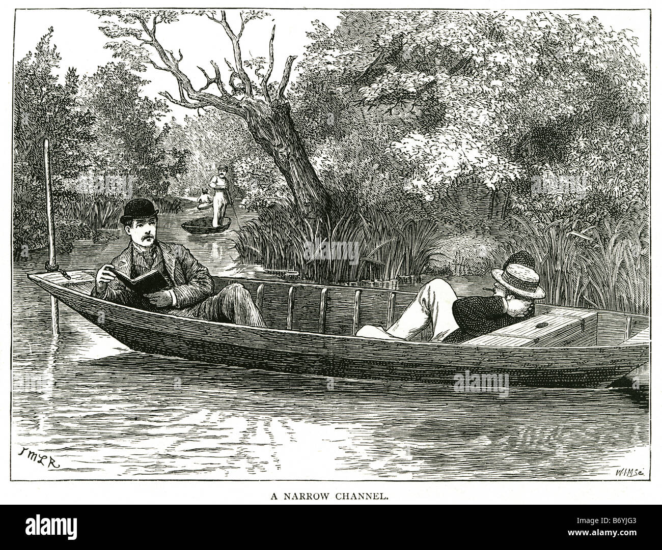 punt boat a narrow channel At close quarters rowing boat sport ...