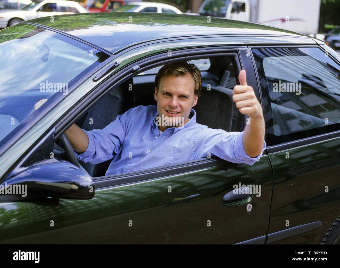 Polite man driver Stock Photo - Alamy
