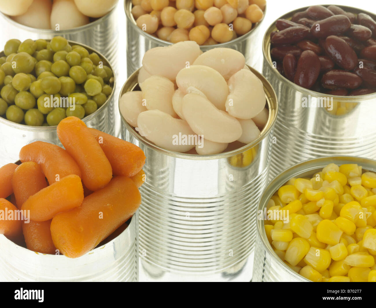 Selection of Popular And Convenient Tinned Vegetables Ready To Cook ...