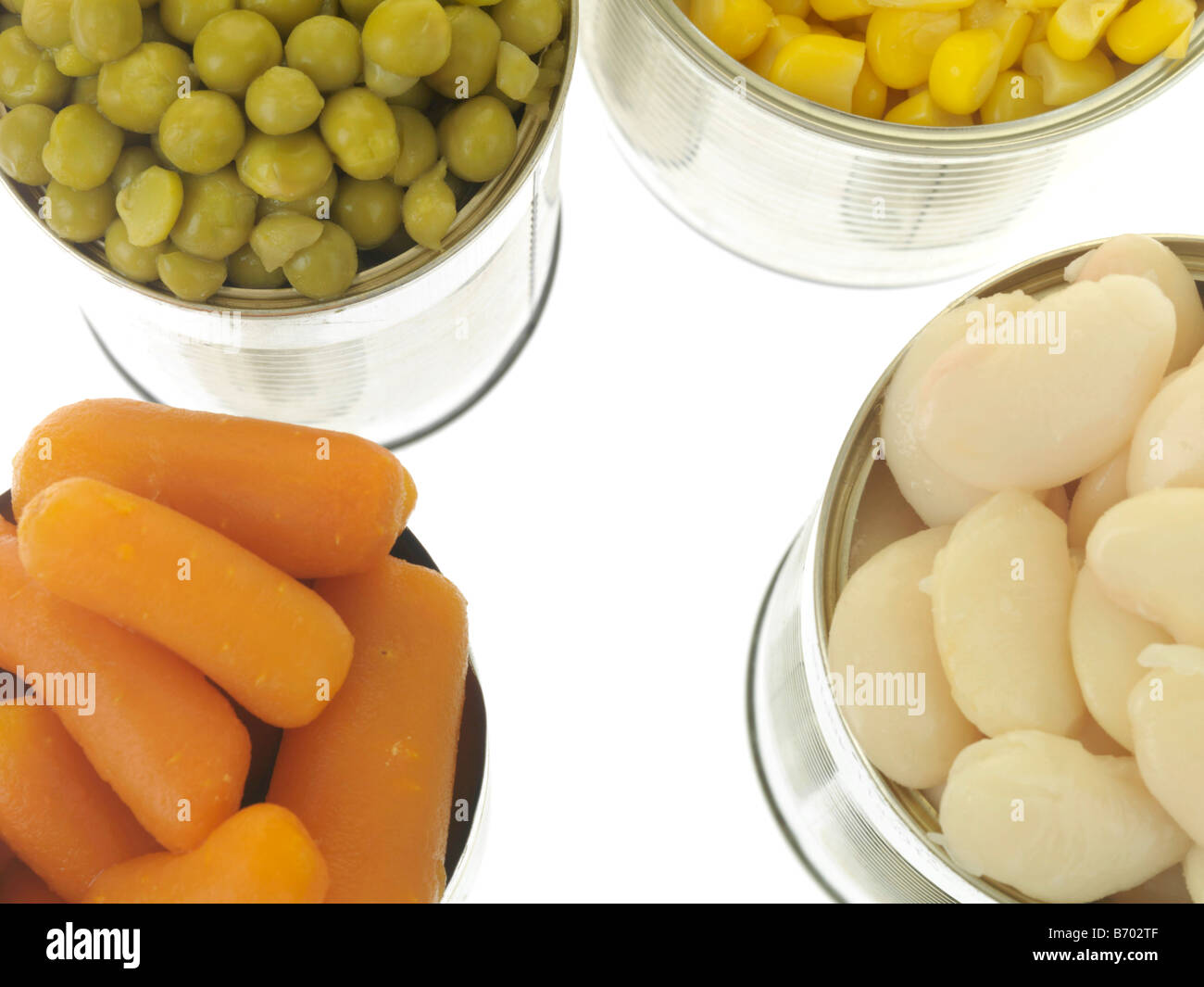 Selection of Popular And Convenient Tinned Vegetables Ready To Cook ...