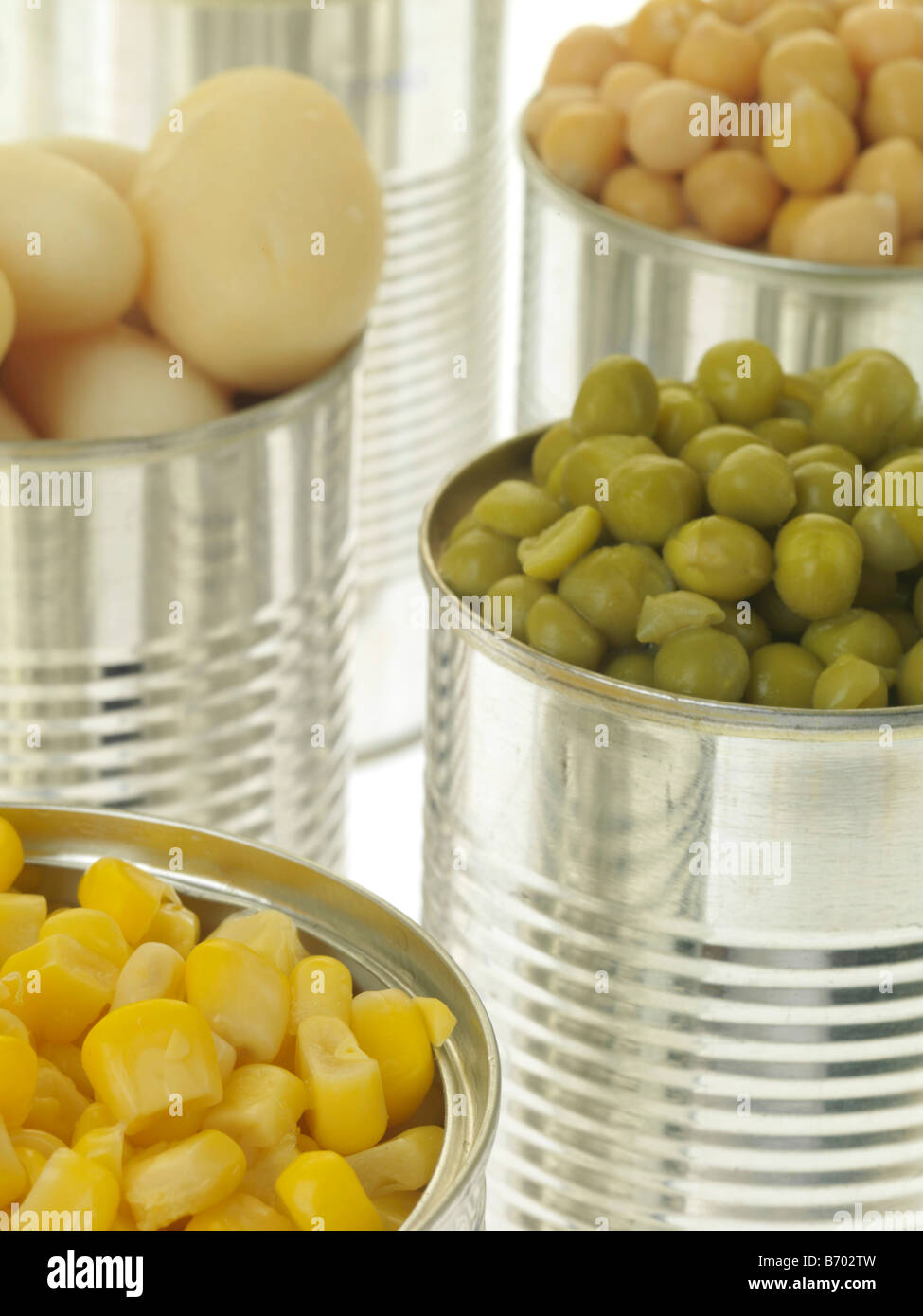 Selection of Popular And Convenient Tinned Vegetables Ready To Cook ...