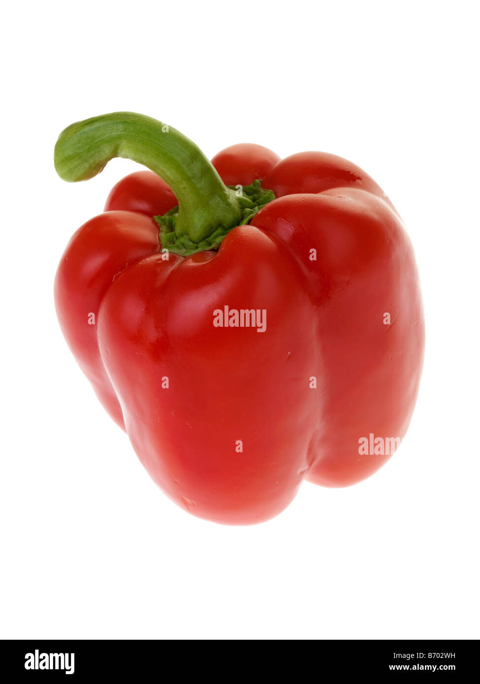 Fresh Ripe Whole Healthy Sweet Red Pepper Isolated Against A White ...