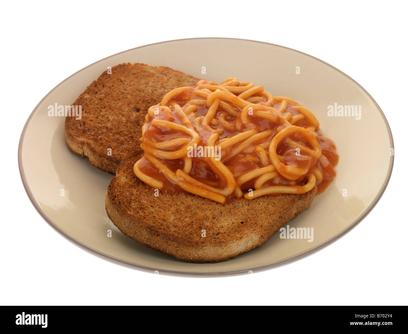 Tinned Spaghetti on Toast Stock Photo - Alamy