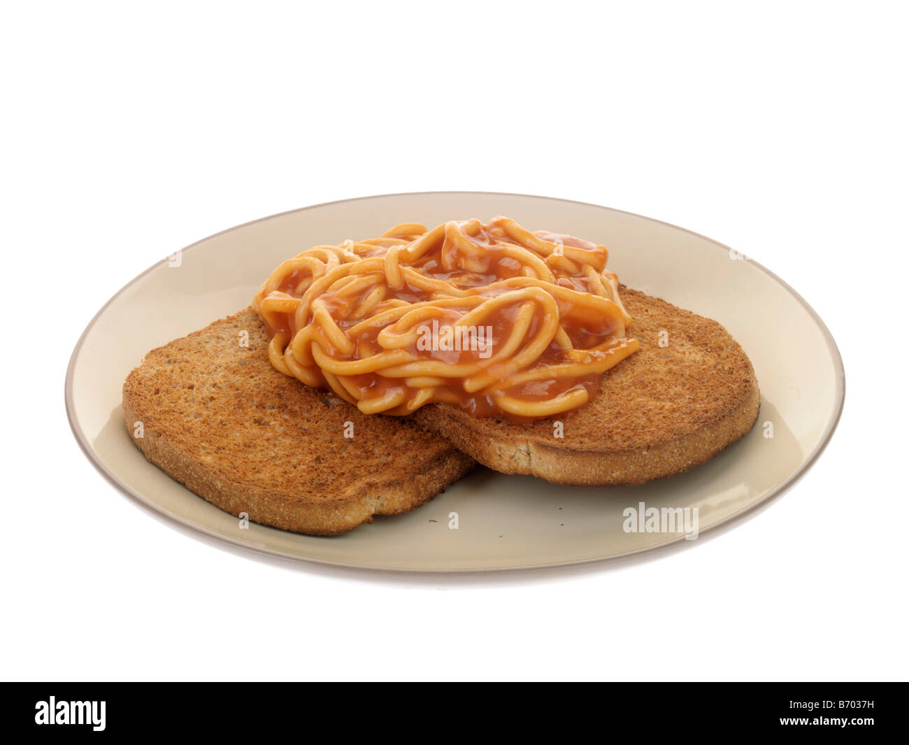 Tinned Spaghetti on Toast Stock Photo - Alamy