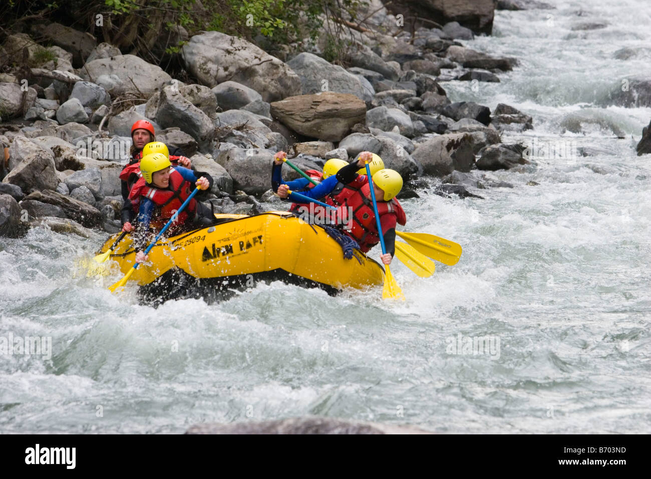 Rafting on River Luetschine, Interlaken, Bernese Oberland (highlands ...