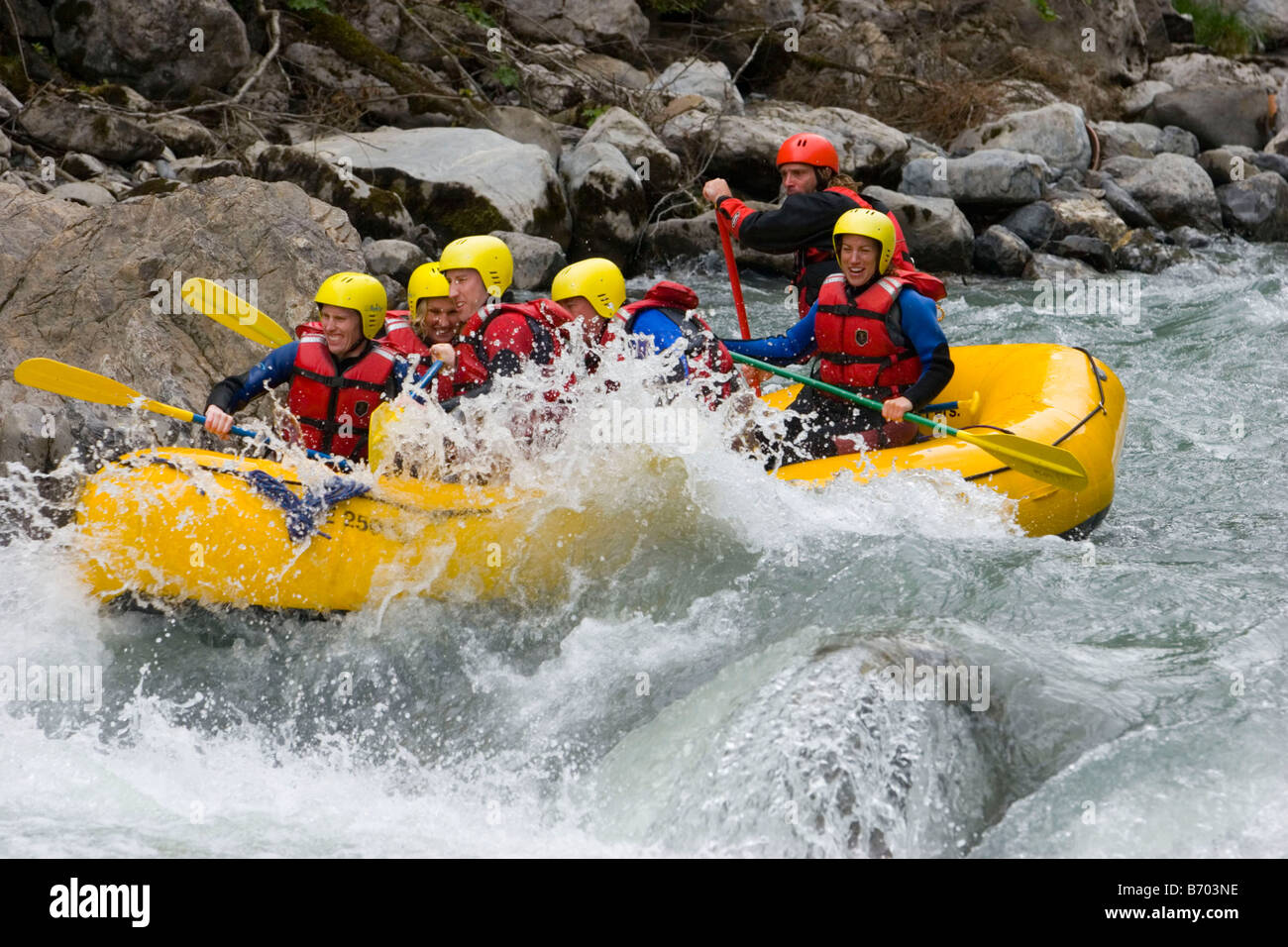 Rafting on River Luetschine, Interlaken, Bernese Oberland (highlands ...