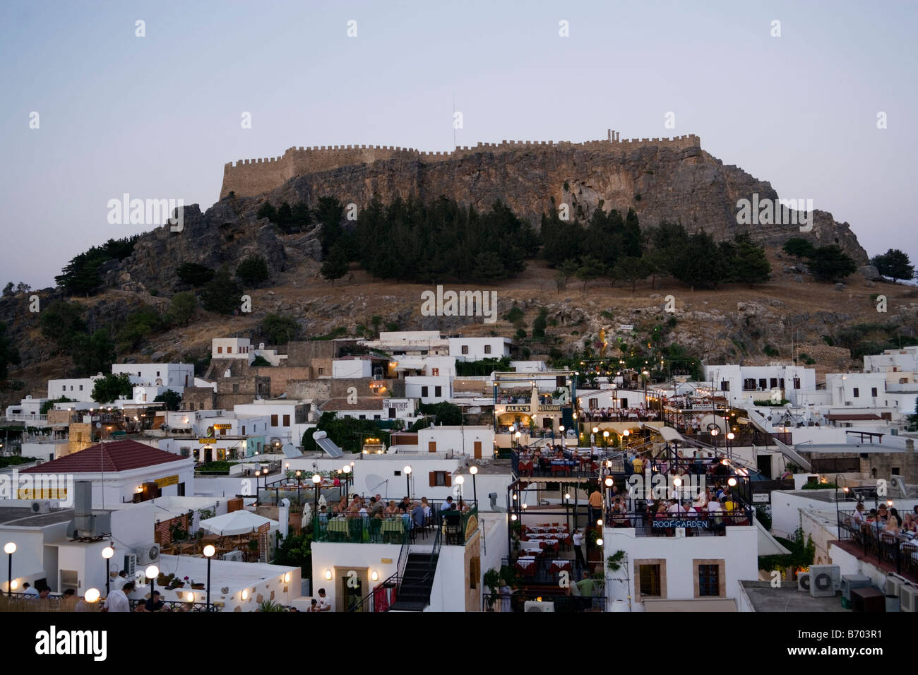 Lindos rhodes restaurants hi-res stock photography and images - Alamy