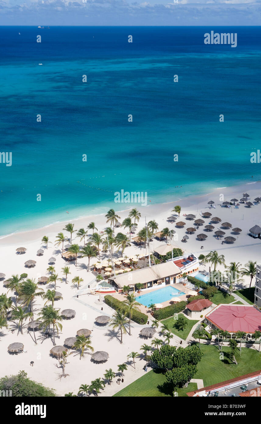 Aerial Photo of Bucuti Beach Resort, Aruba, Dutch Caribbean Stock Photo ...