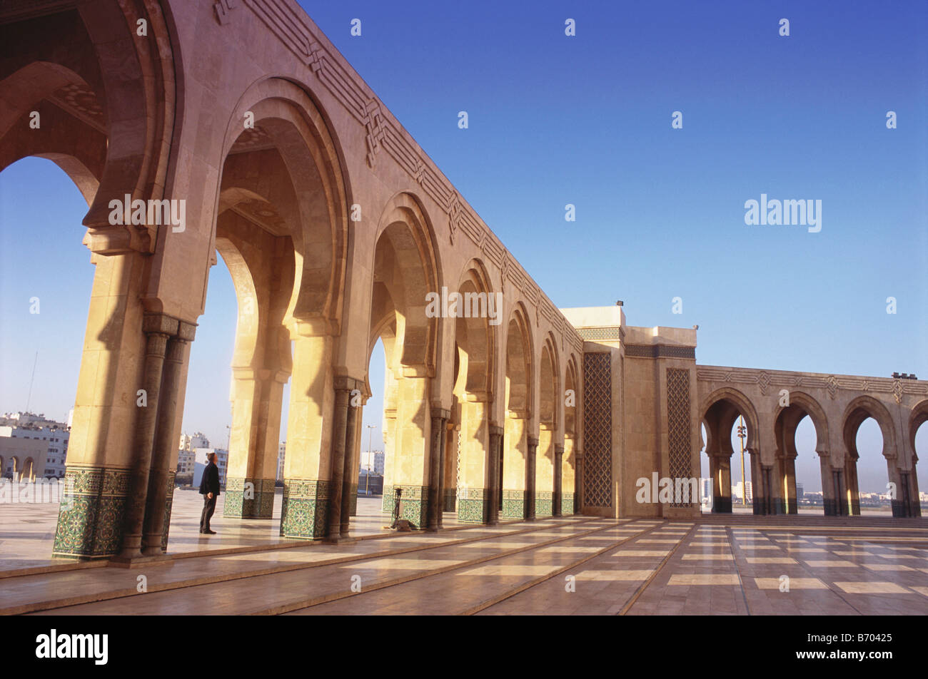 Hassan II Mosque, Arcade, Casablanca, Marocco, Africa Stock Photo - Alamy