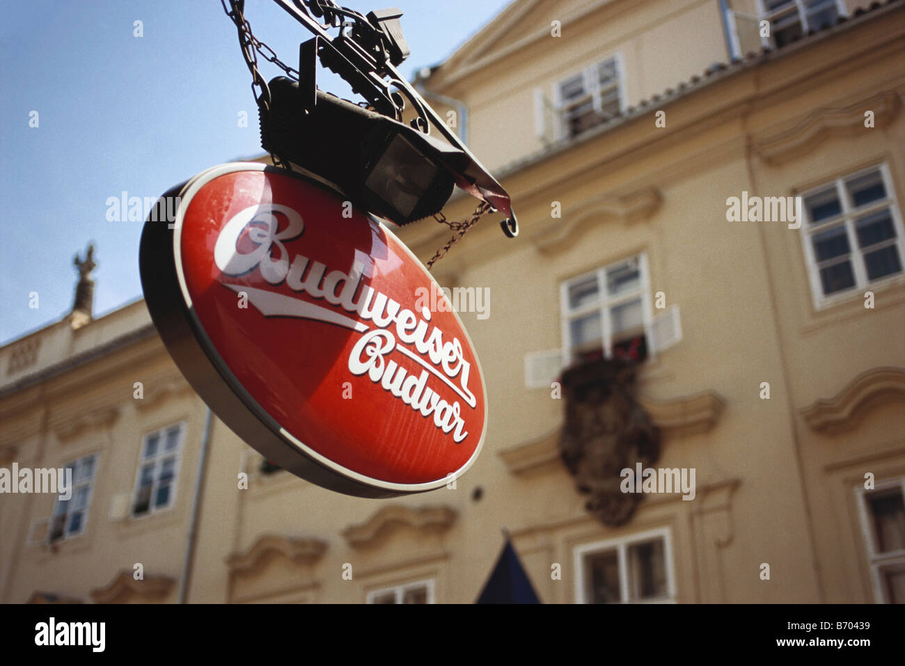 Budweiser sign, Prague, Czech Republic Stock Photo - Alamy