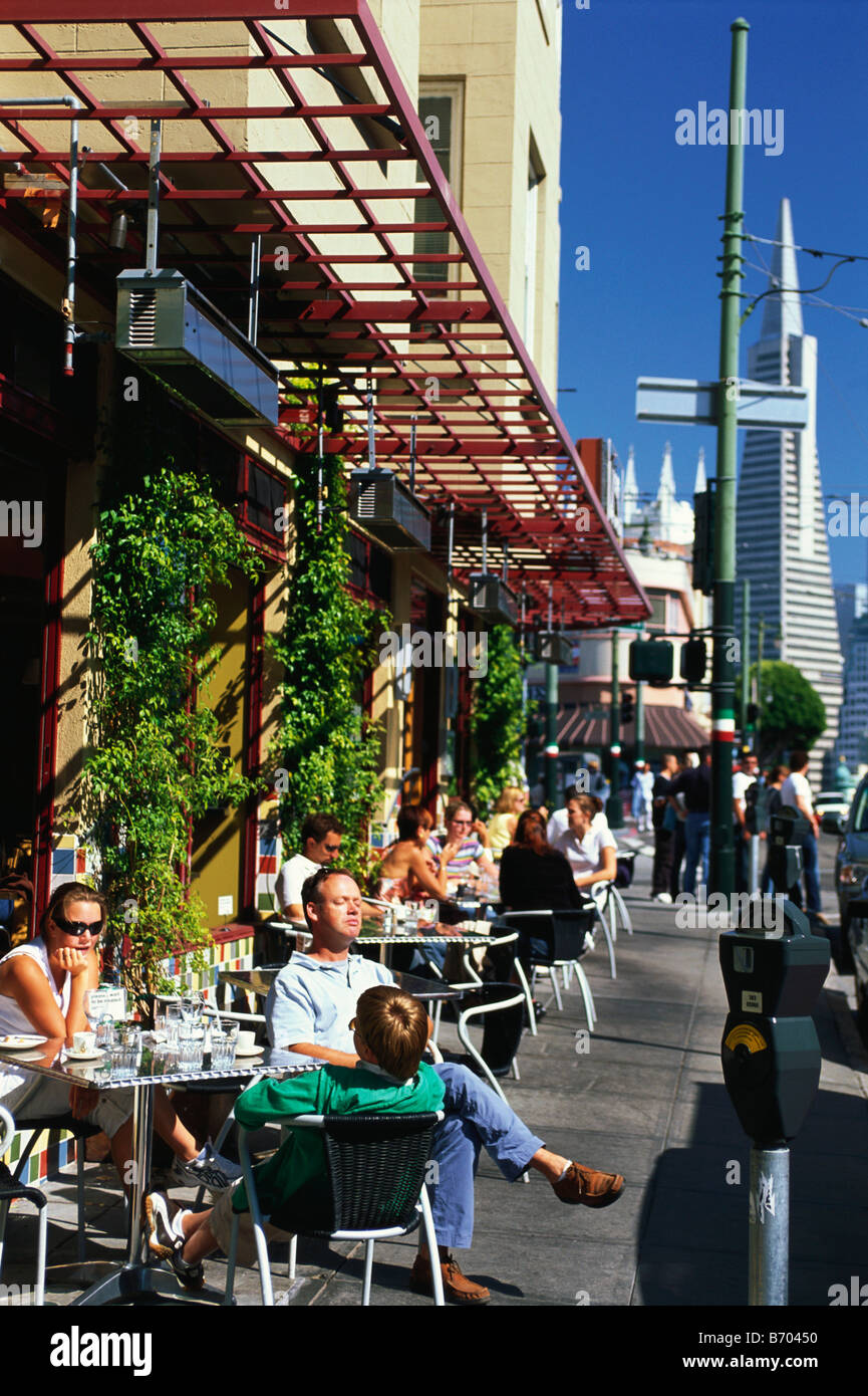 Cafe Culture, Columbus Ave, San Francisco, California, USA Stock Photo ...