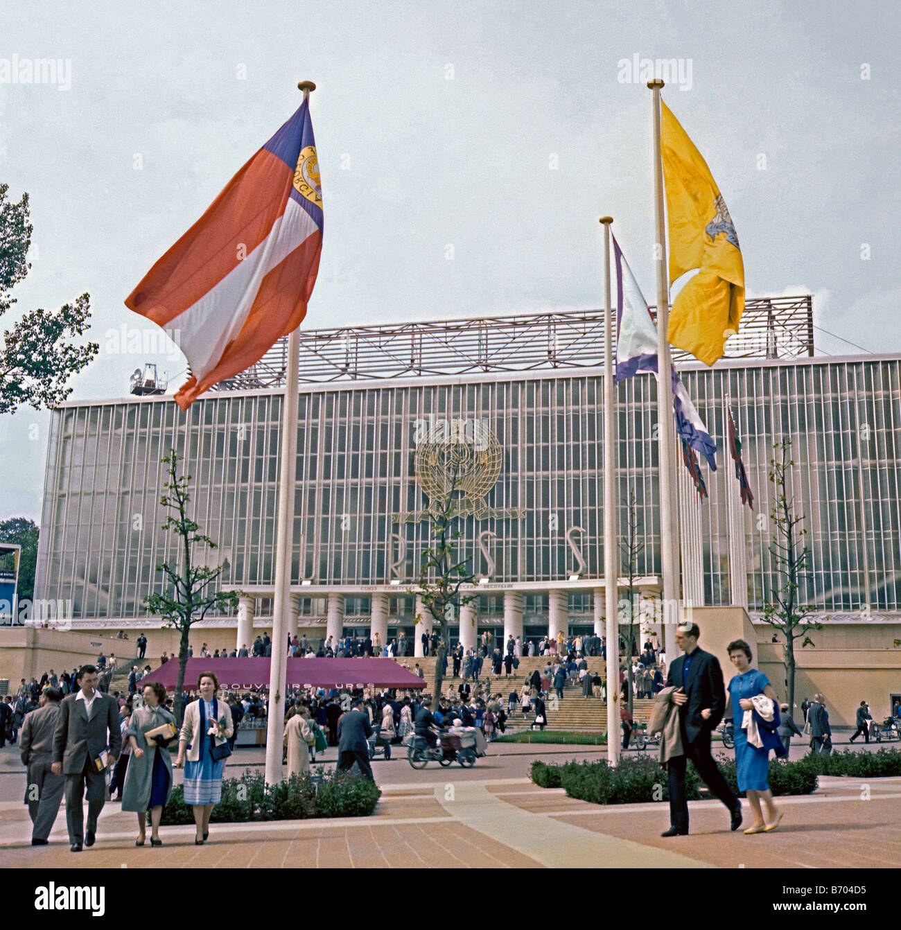 Russian pavilion at Expo 58, Heysel, Brussels, Belgium, 1958 Stock ...