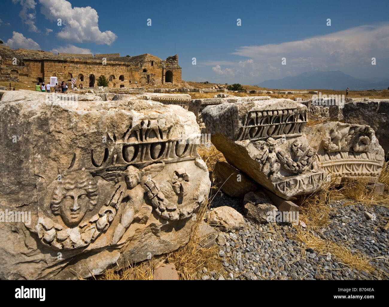 Fallen columns Hierapolis Pamukkale Turkey Stock Photo - Alamy