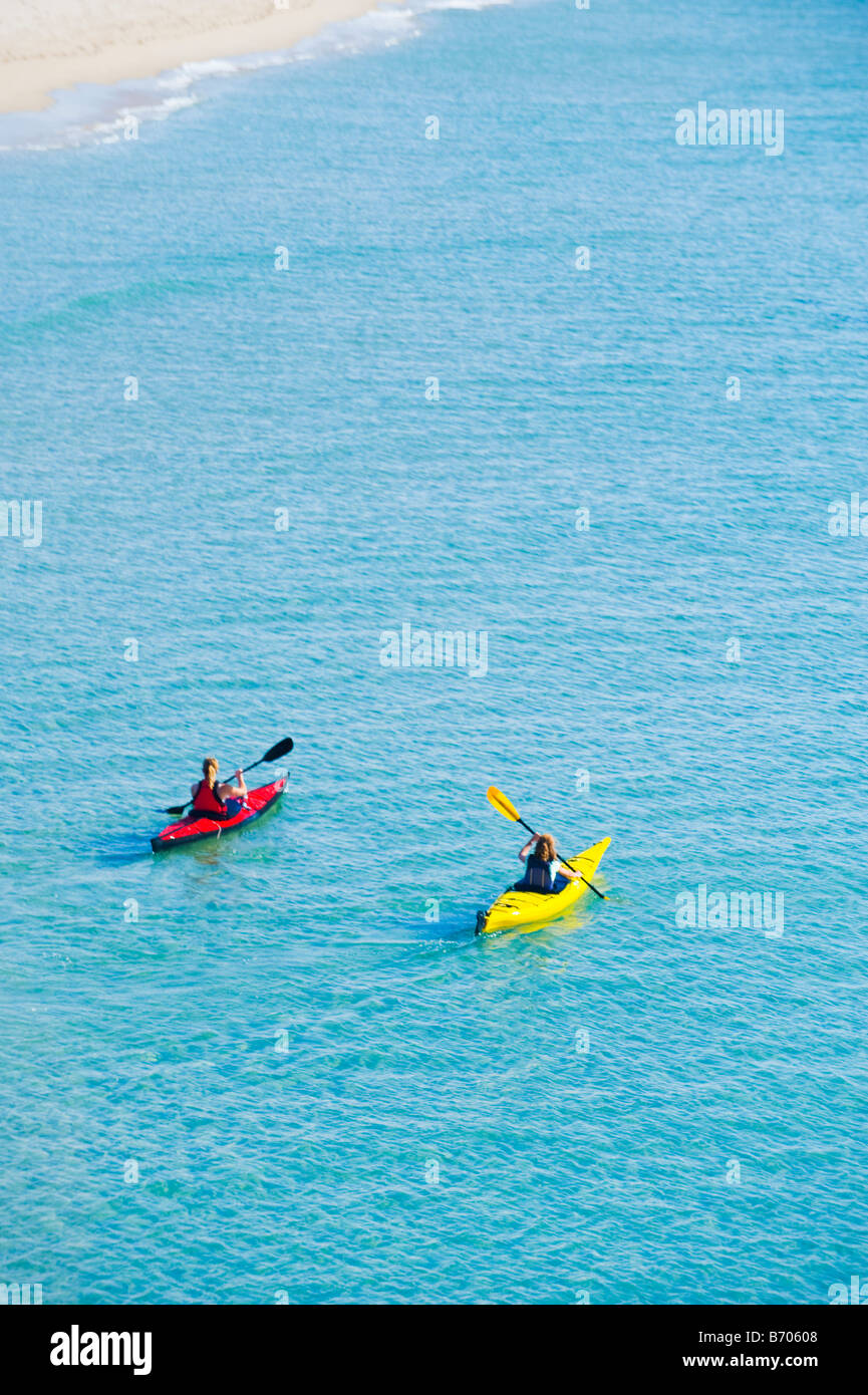 Two people sea kayaking in Kino Bay, Mexico Stock Photo - Alamy