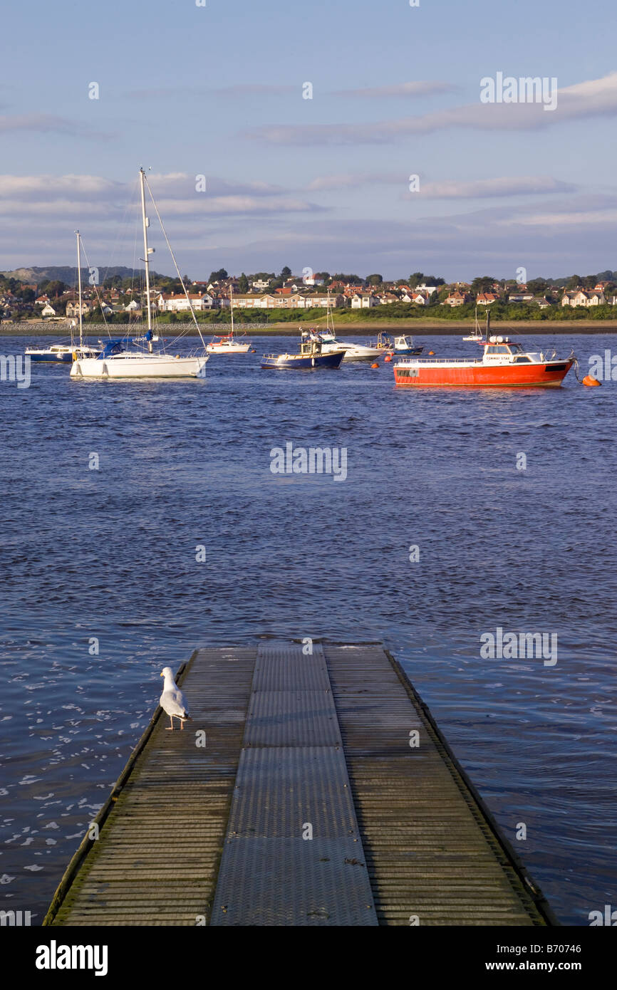 Boat slipway at Conwy North Wales, Looking towards Llandudno Stock ...