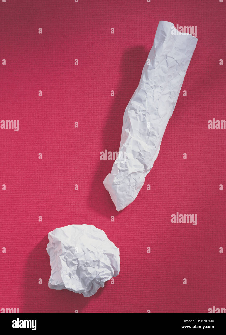 Exclamation mark of paper material Stock Photo - Alamy