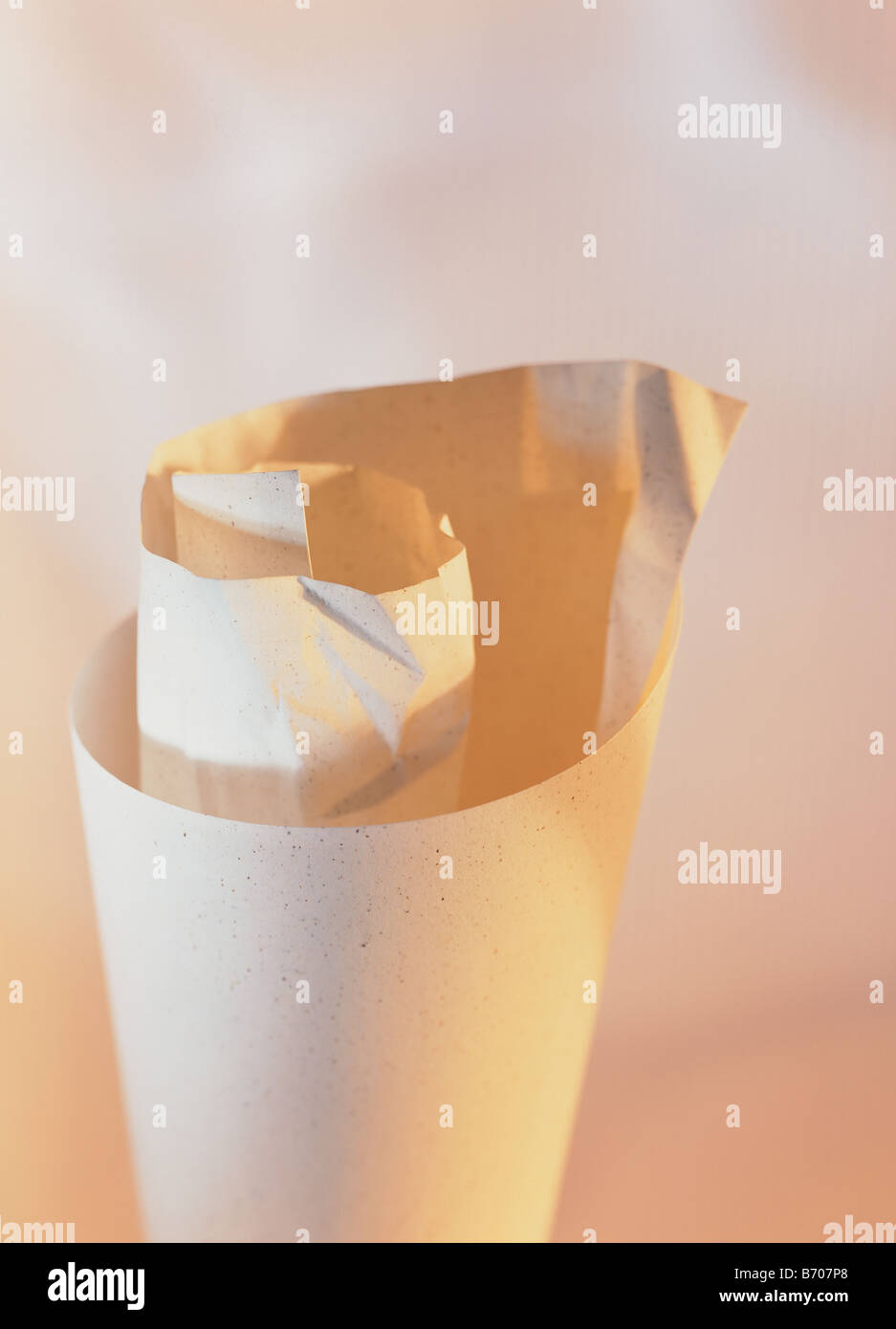 Roll of wrinkled paper Stock Photo - Alamy