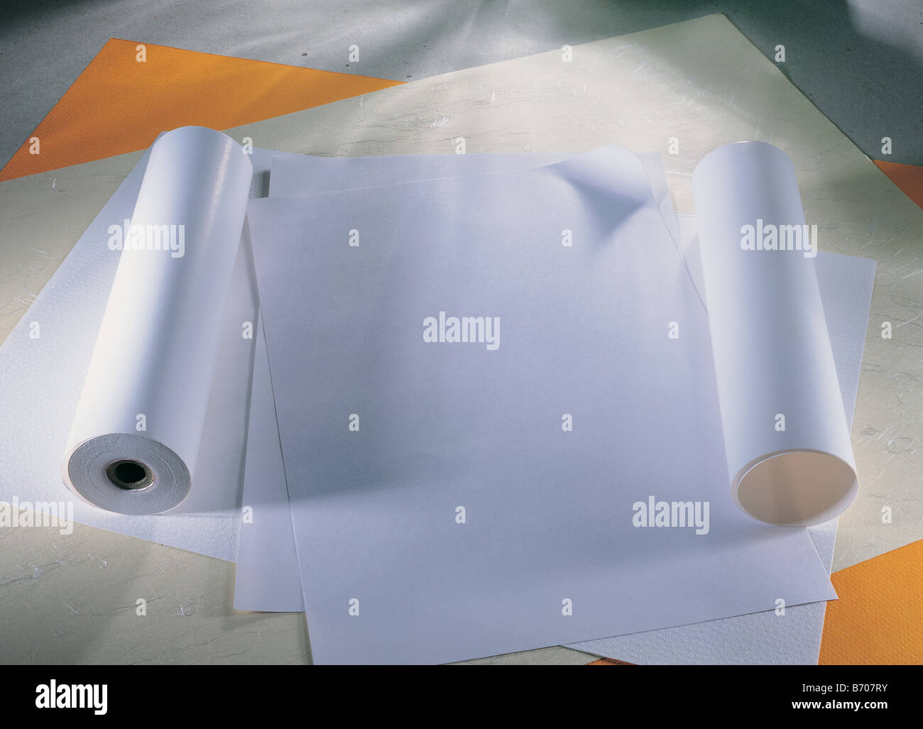 Rolls of white paper Stock Photo - Alamy