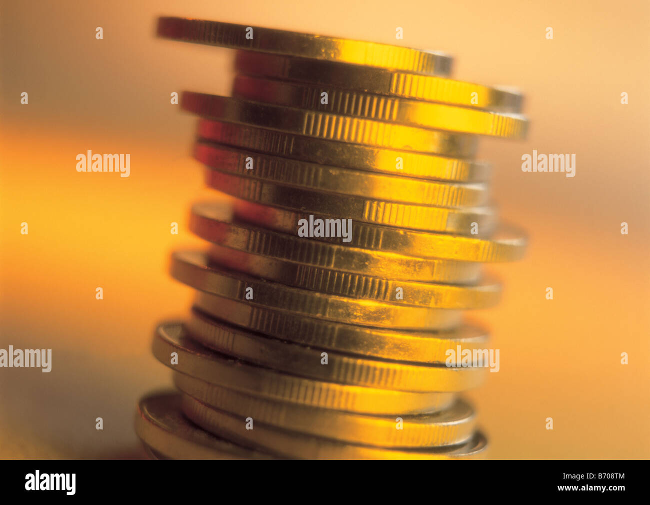 Stacked up coins Stock Photo - Alamy