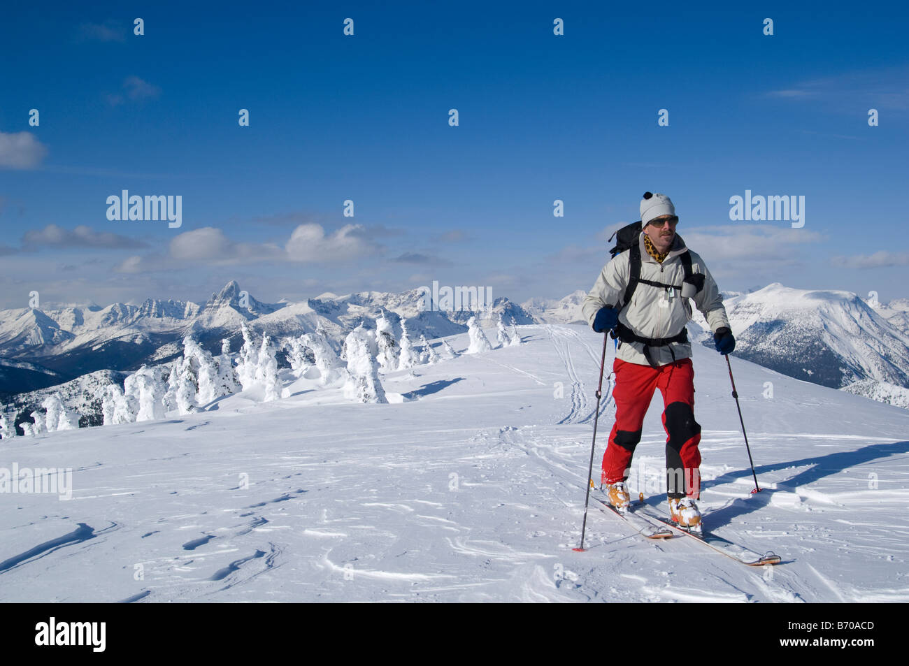 Backcountry ski traverse in Glacier National Park, MT Stock Photo - Alamy