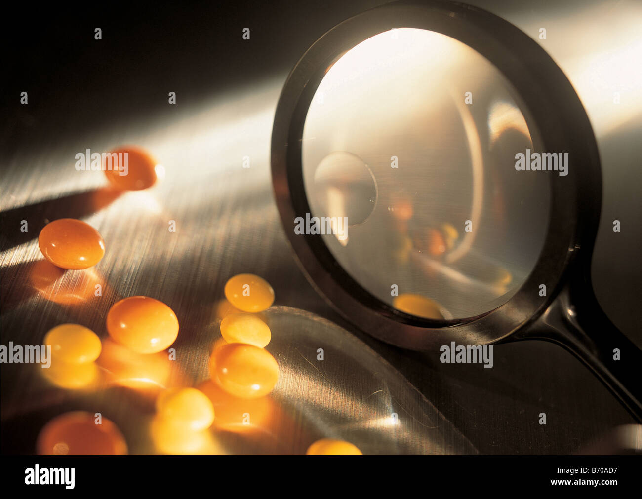 Close-up of magnifier Stock Photo - Alamy