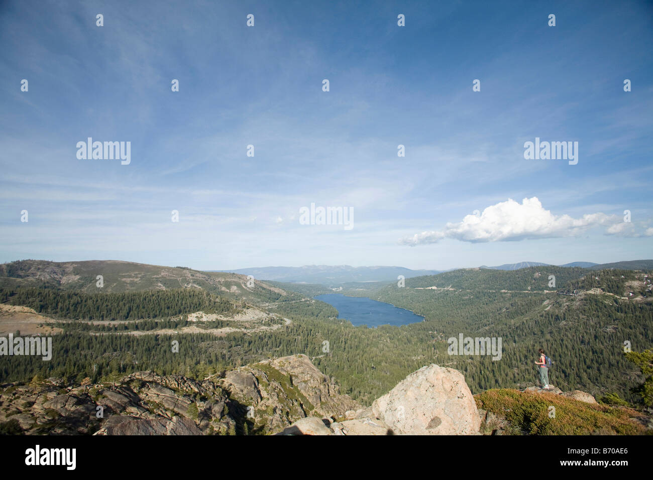 Young woman hiking near Donner Pass, CA Stock Photo - Alamy