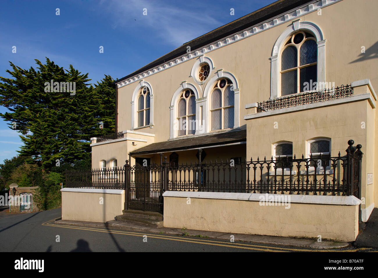 Fishguard Main street typical buildings Pembrokeshire Wales UK Stock ...
