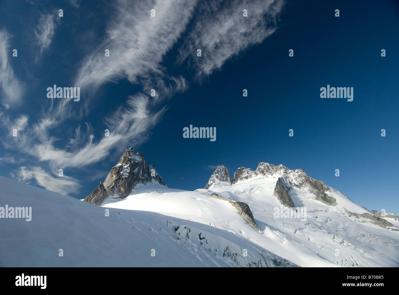 Howser Towers and glaciers, Bugaboo Provincial Park, British Columbia ...