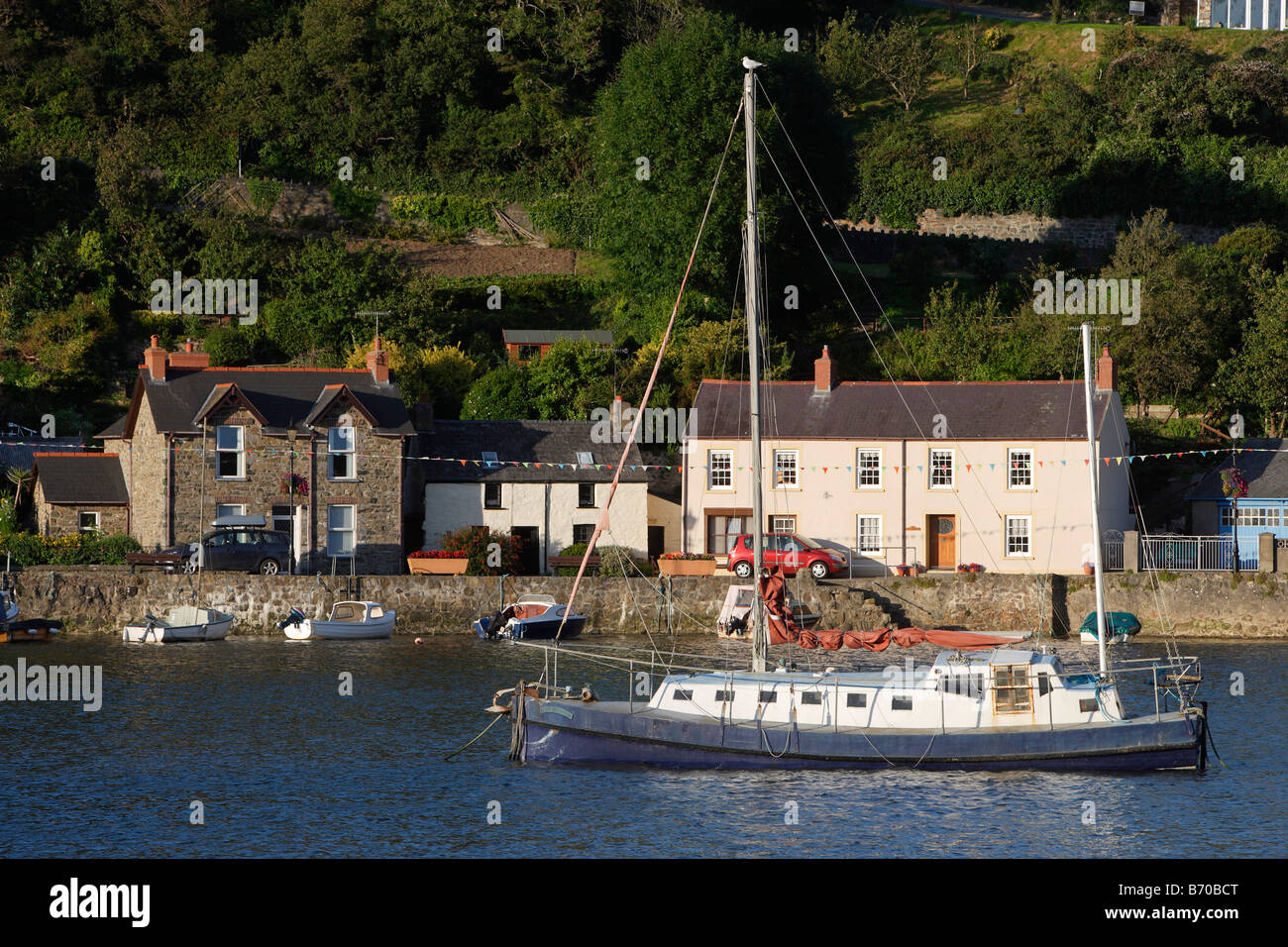 Fishguard Lower Town Fishguard bay boats Pembrokeshire Wales UK Stock ...
